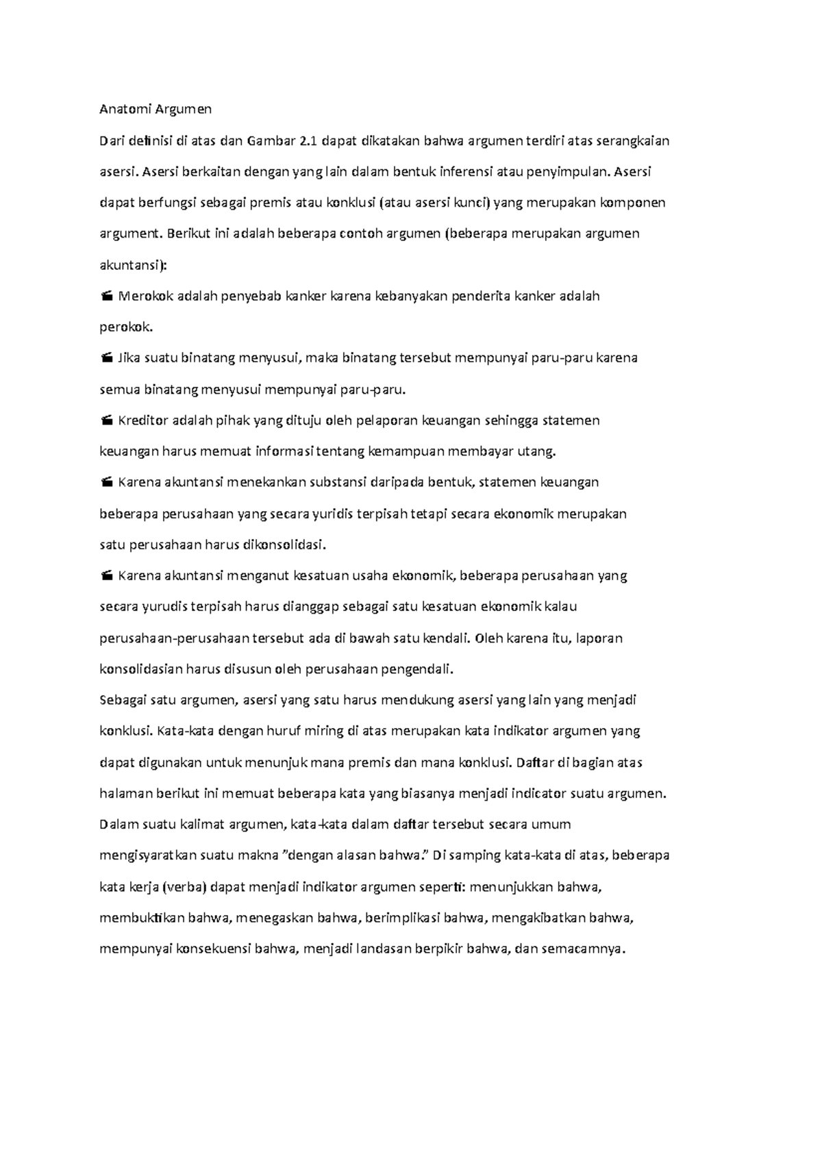 Anatomi Argumen - Anatomi Argumen Dari definisi di atas dan Gambar 2 ...
