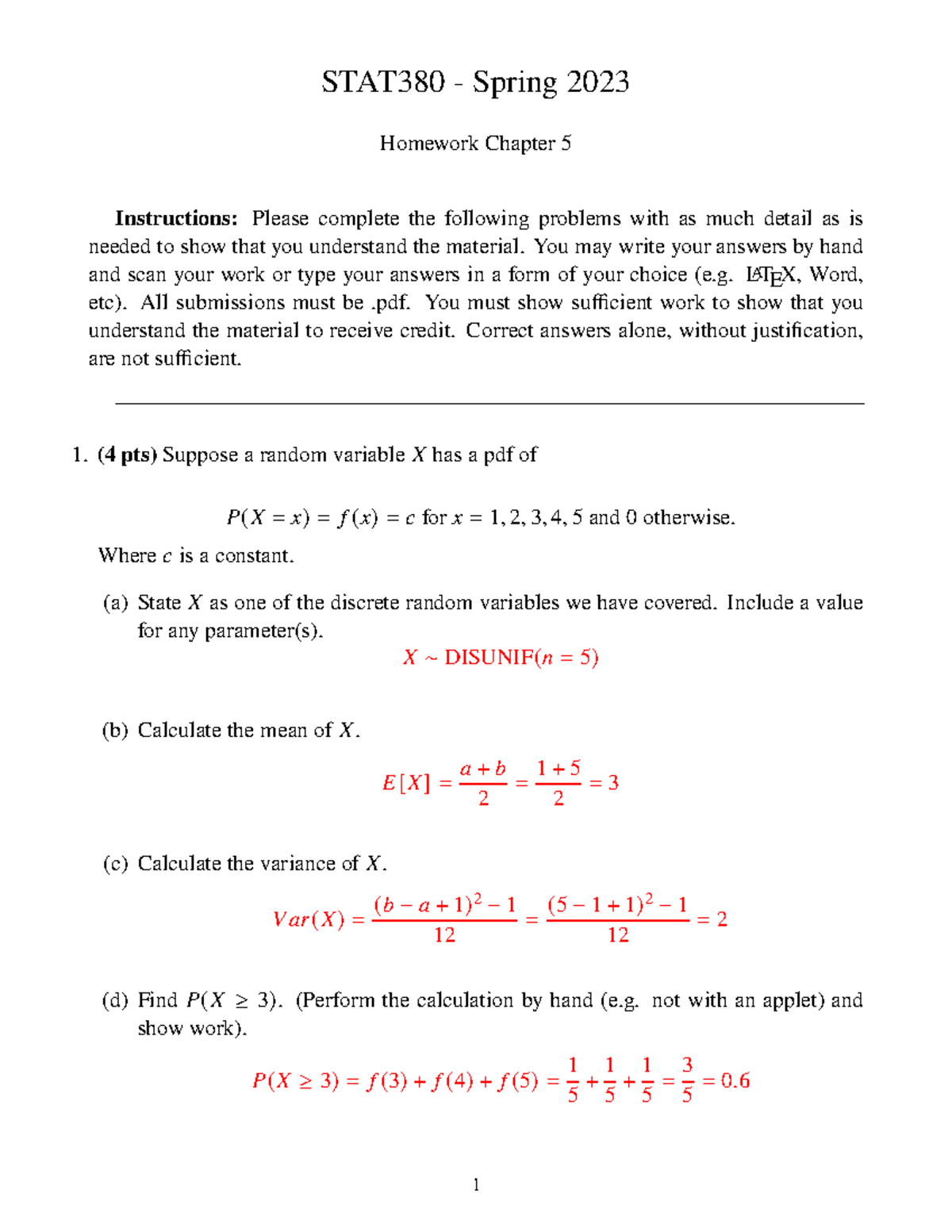 Stat380 S23 Homework Ch5 Solutions Stat380 Spring 2023 Homework Chapter 5 Instructions