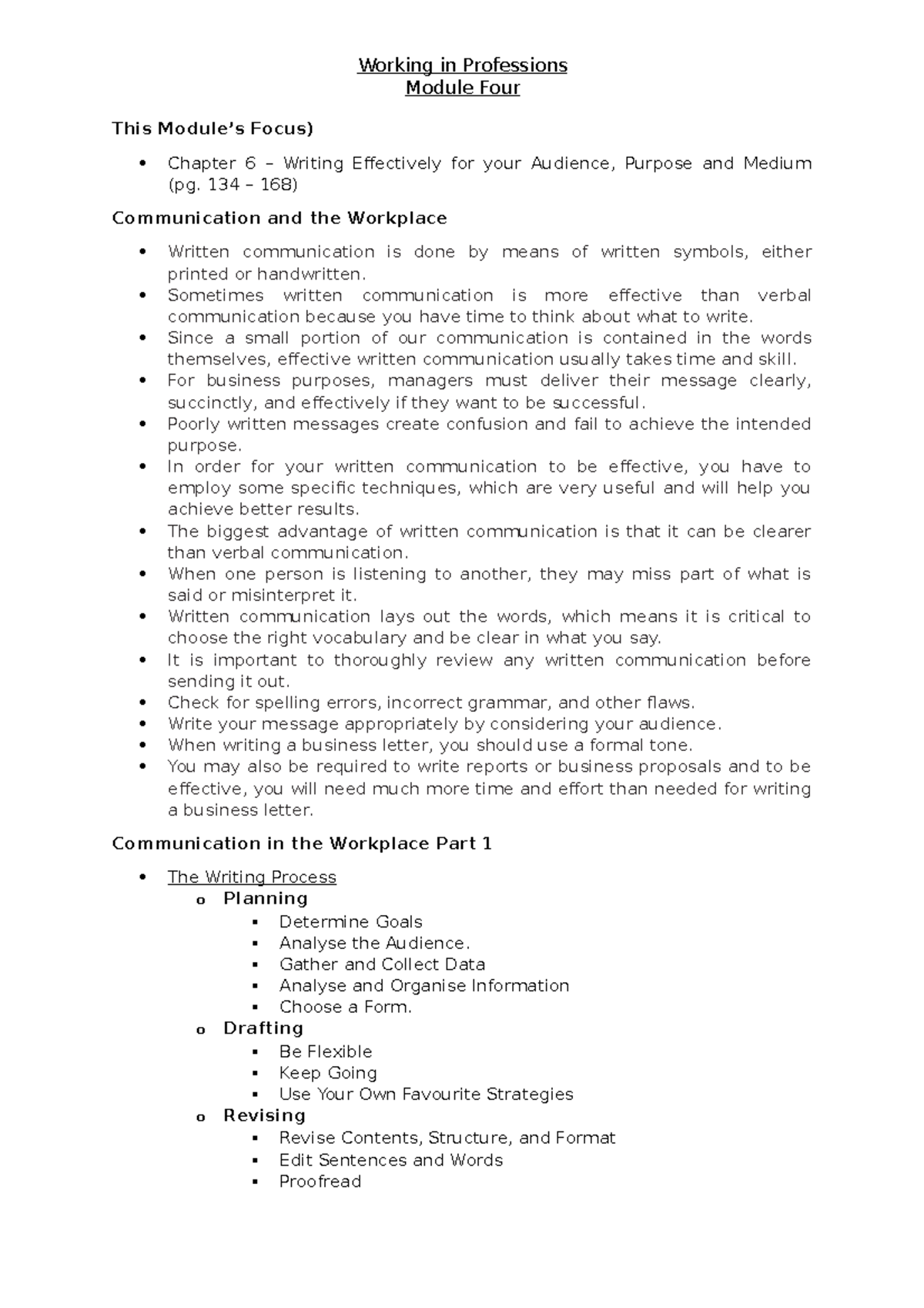 Module Four - WIP - Lecture notes 4 - Module Four This Module’s Focus ...