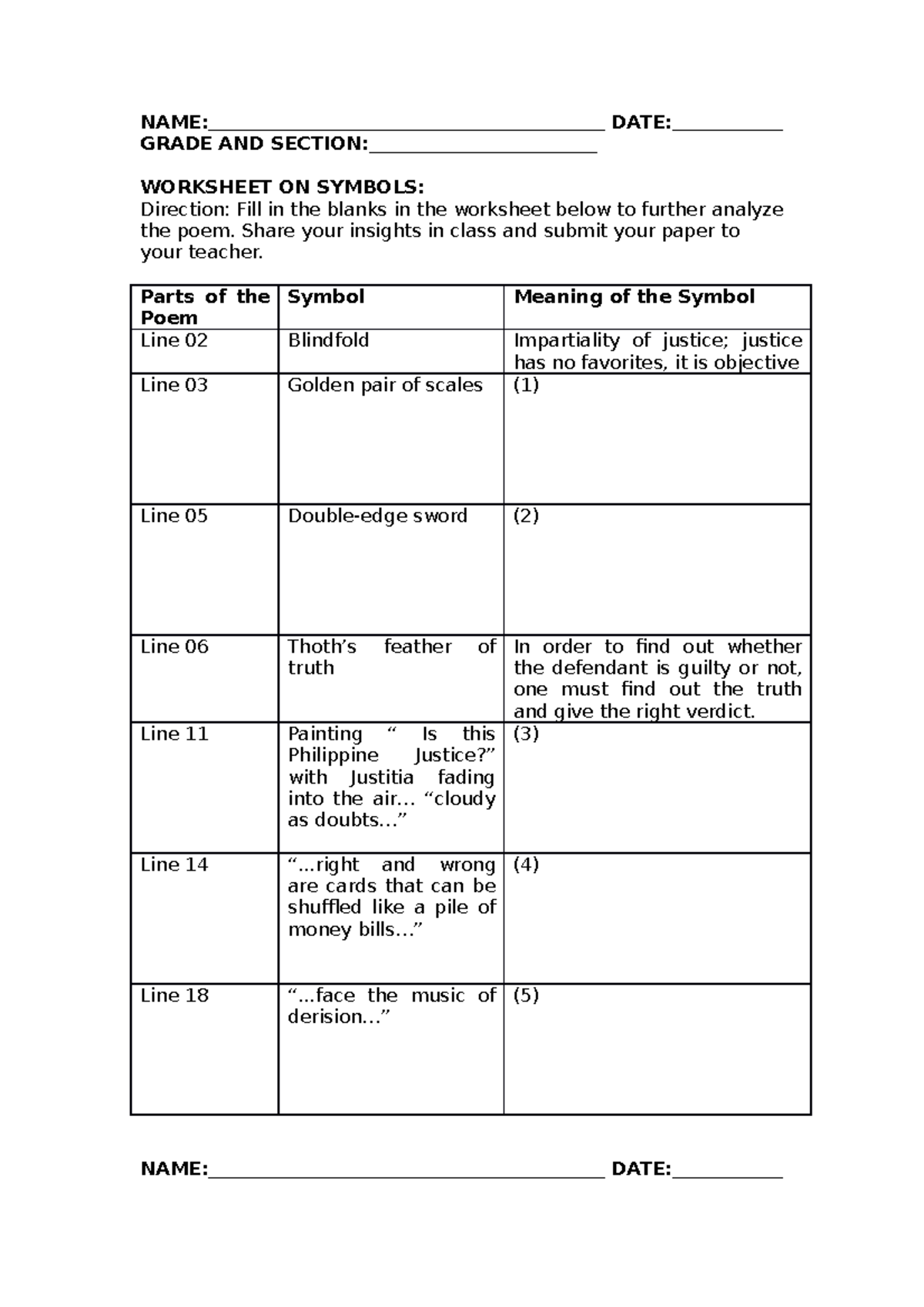 Worksheet AND QUIZ - vmhgdnrahtduygh - NAME: DATE: GRADE AND SECTION ...