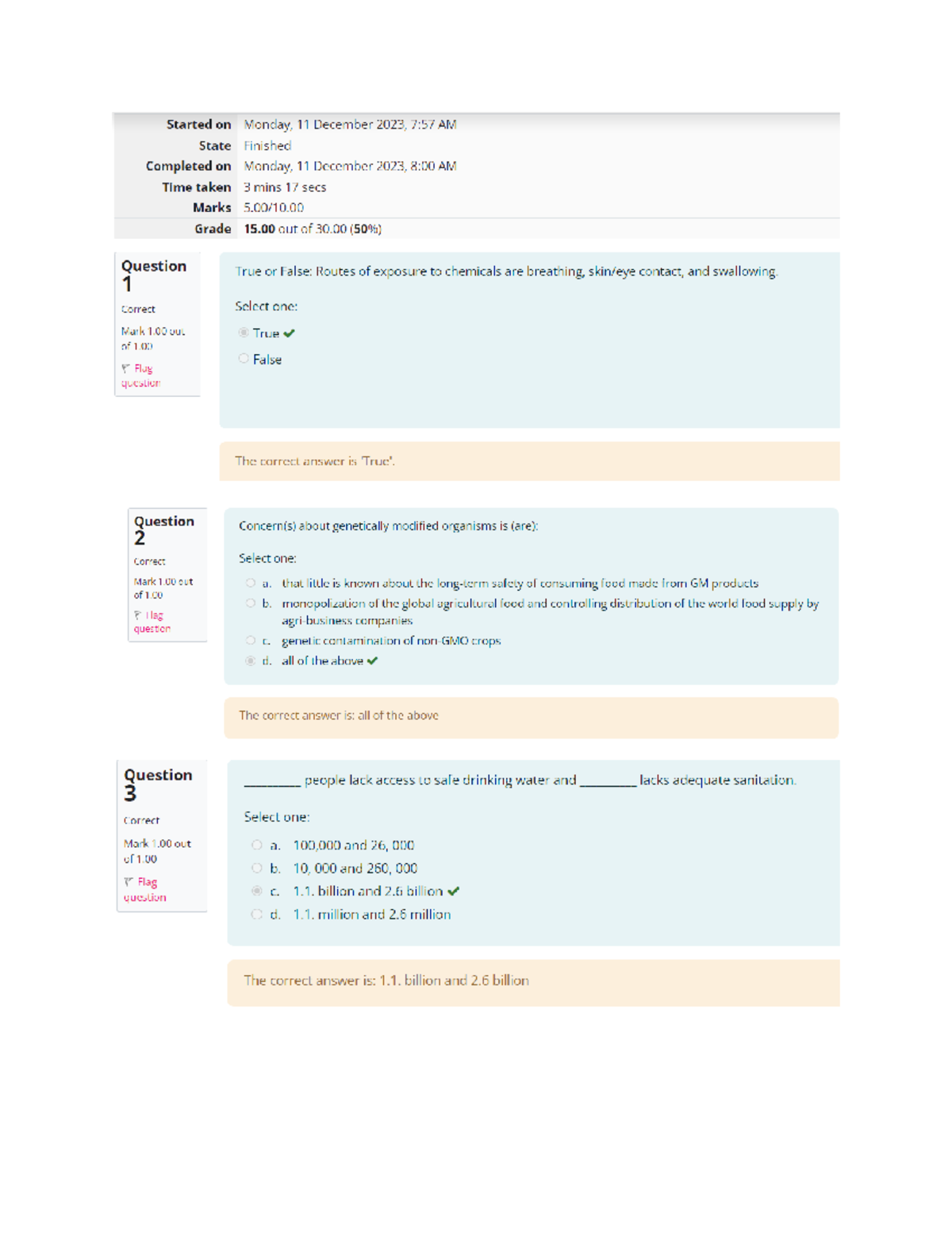 Introduction to environmental science - self-quiz-4 - ENVS 1301 - Studocu