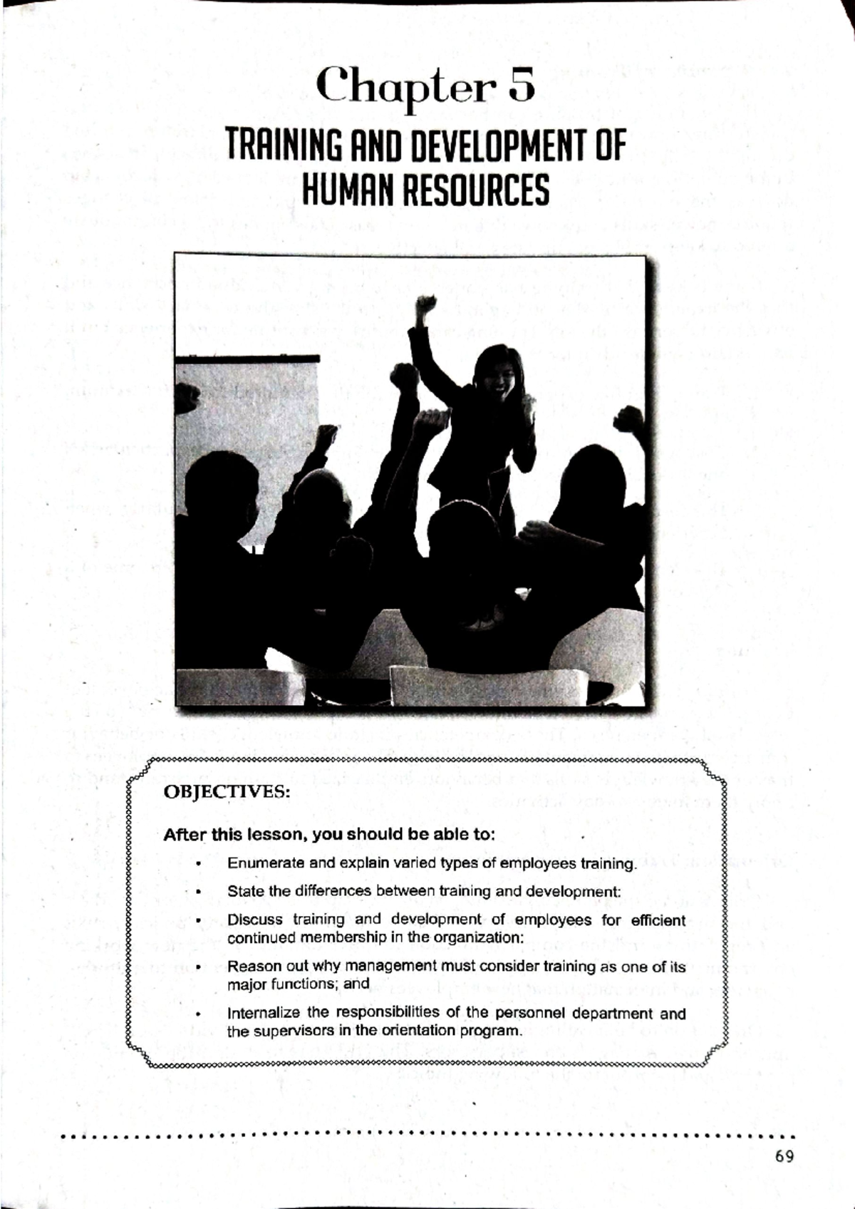 Chapter-5-HRM - Module on HRM CHAPTER 5 - Chapter 5 TRAINING AND DEVELOPMENT OF HUMAN RESOURCES ...