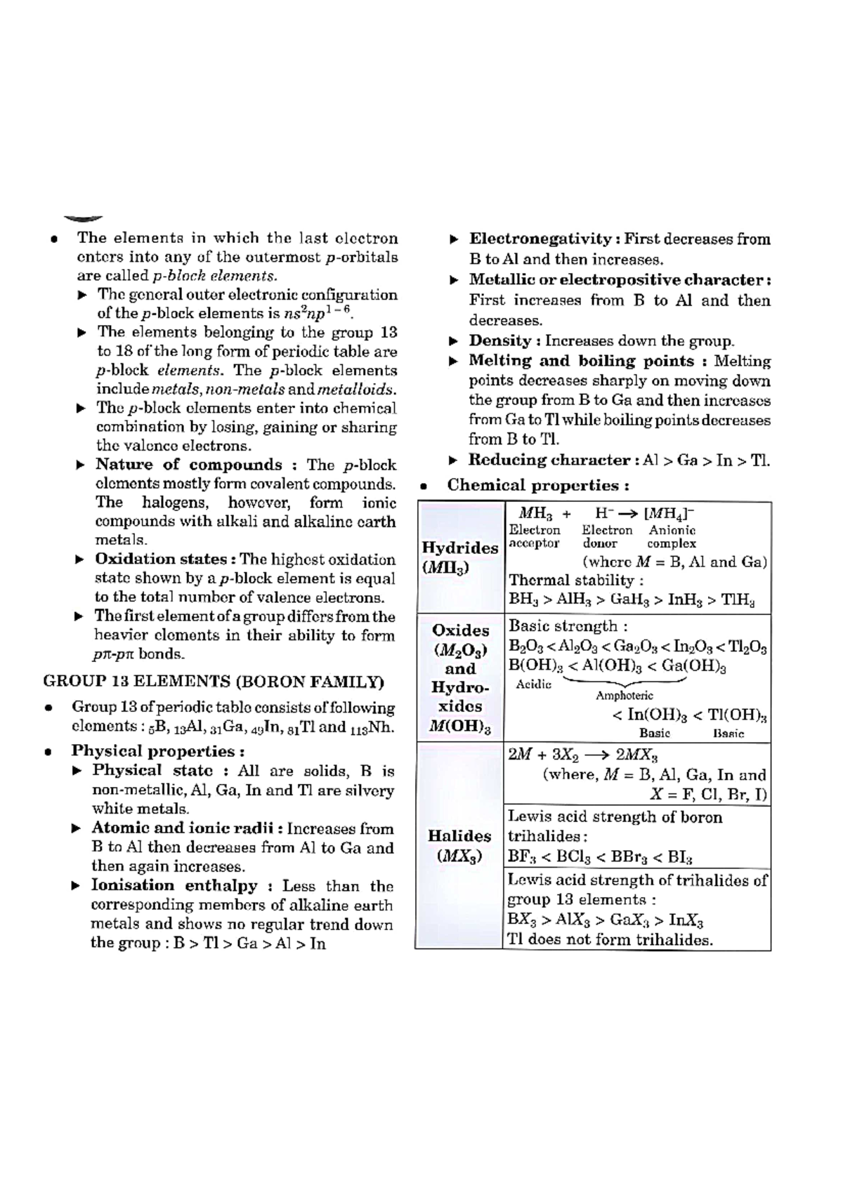 P - block elements notes - BSc Chemistry - Studocu