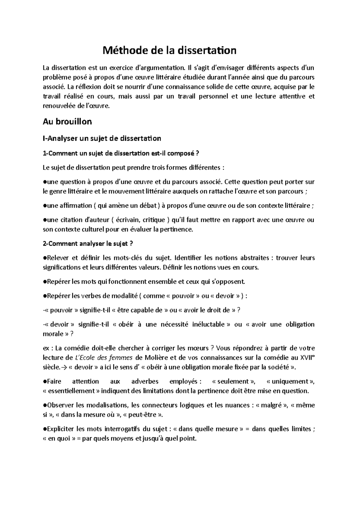 Méthode de la dissertation - Méthode de la disserta琀椀on La disserta琀椀on ...