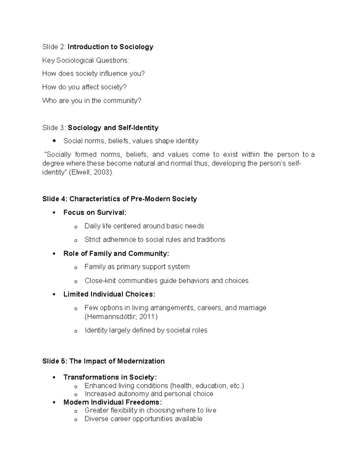 Outline-presentation - Slide 2: Introduction to Sociology Key ...