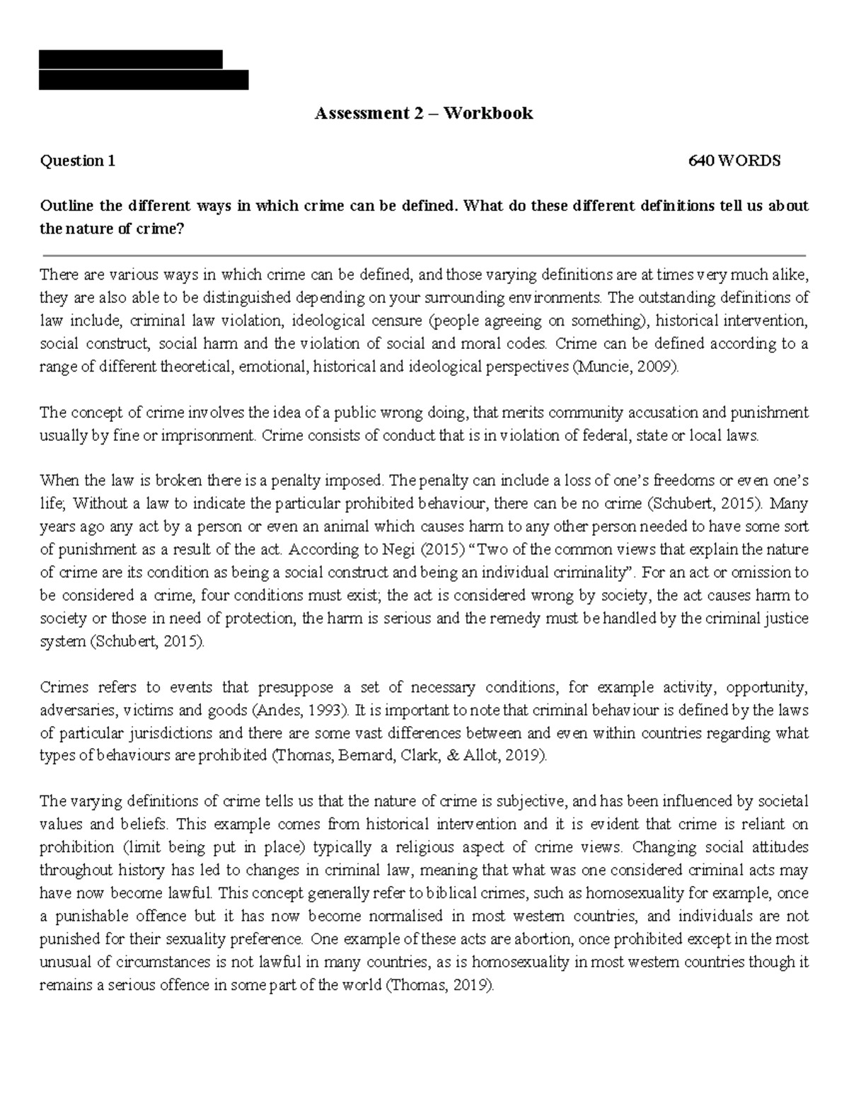 Compelte workbook - assignment 2 - Introduction to Criminal Justice ...