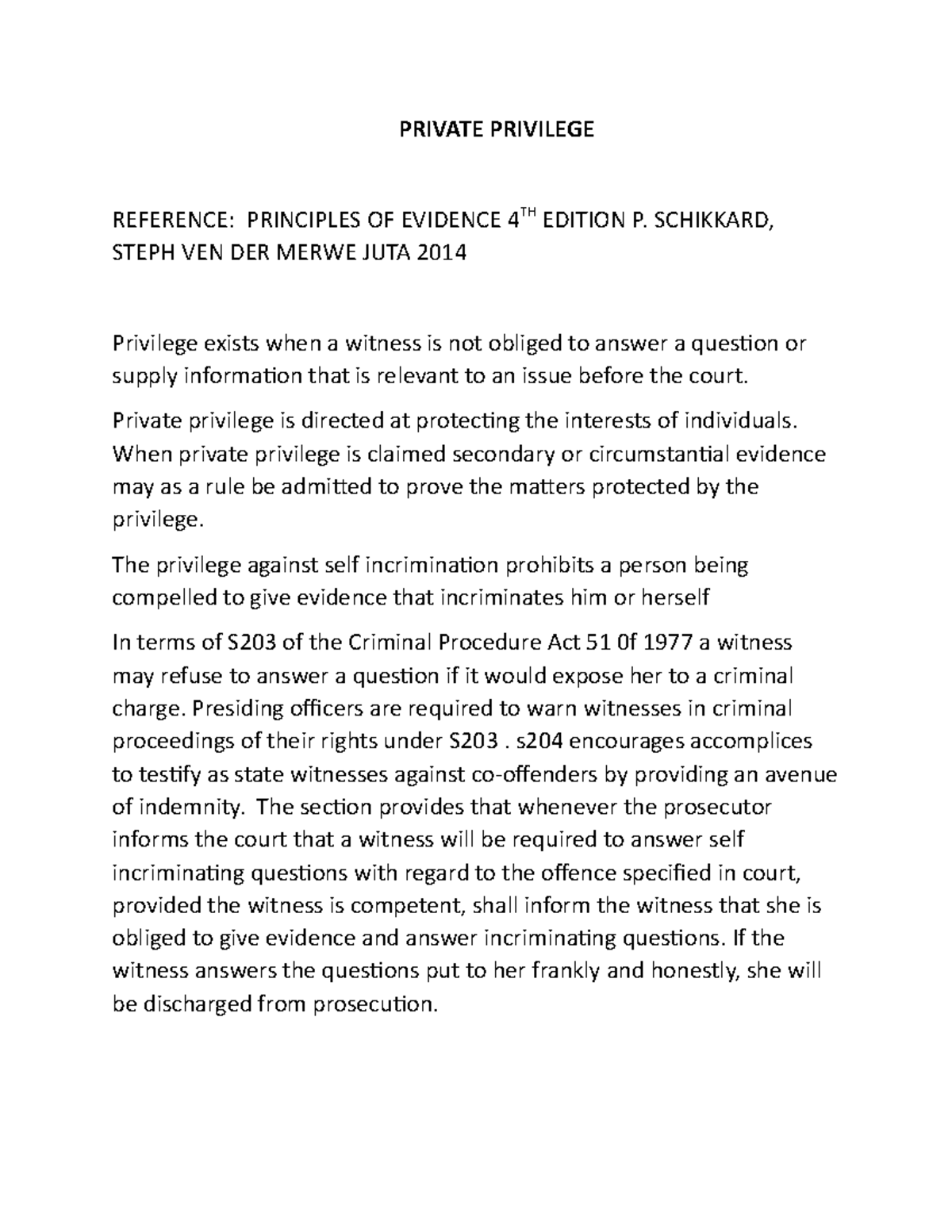 Lesson 13 Private Privilege - PRIVATE PRIVILEGE REFERENCE: PRINCIPLES ...