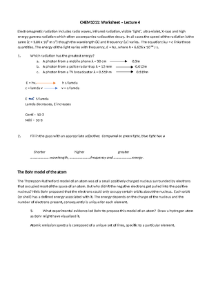 Tutorial 06 - worksheets - School of Chemistry Fundamentals of ...