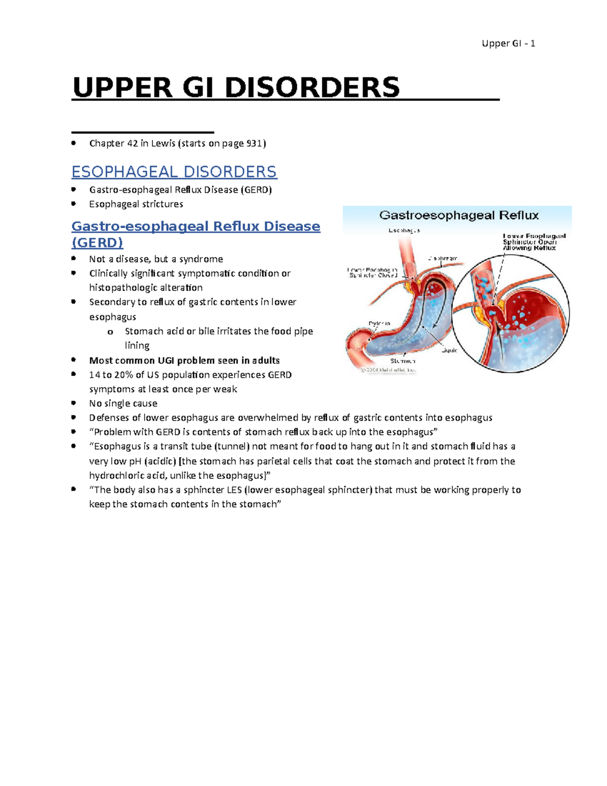 2017-Acute Care System Perspective(NSG412)-Upper GI - UPPER GI ...