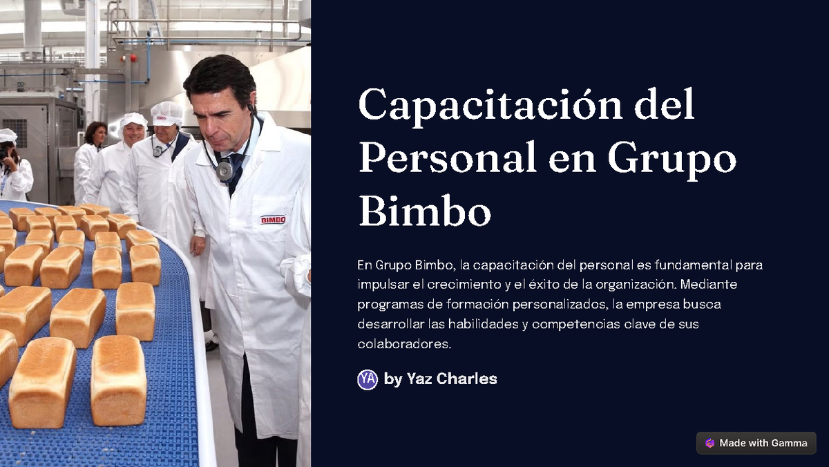 Capacitacion del Personal en Grupo Bimbo - Capacitació del Peroal e ...
