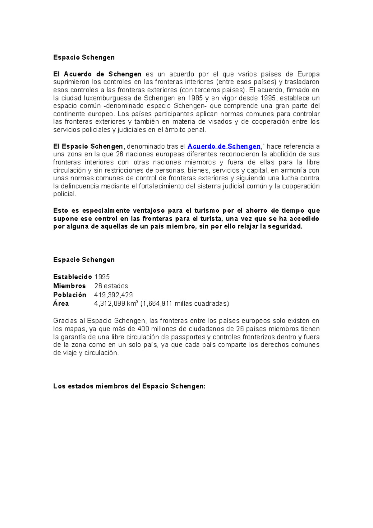 Espacio Schengen - .hgfjj - Espacio Schengen El Acuerdo de Schengen es ...