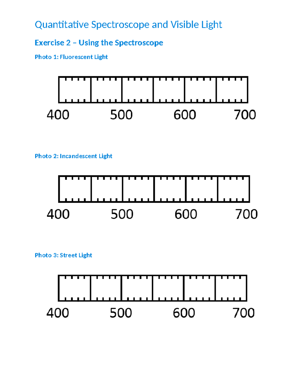 Ex2 Spectroscope Photo Panels - CHM 151 - Quantitative Spectroscope and ...