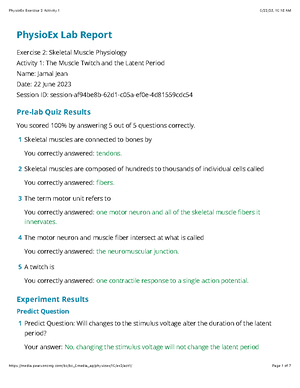 Physio Ex Exercise 2 Activity 6 Lab Report - PhysioEx Lab Report ...