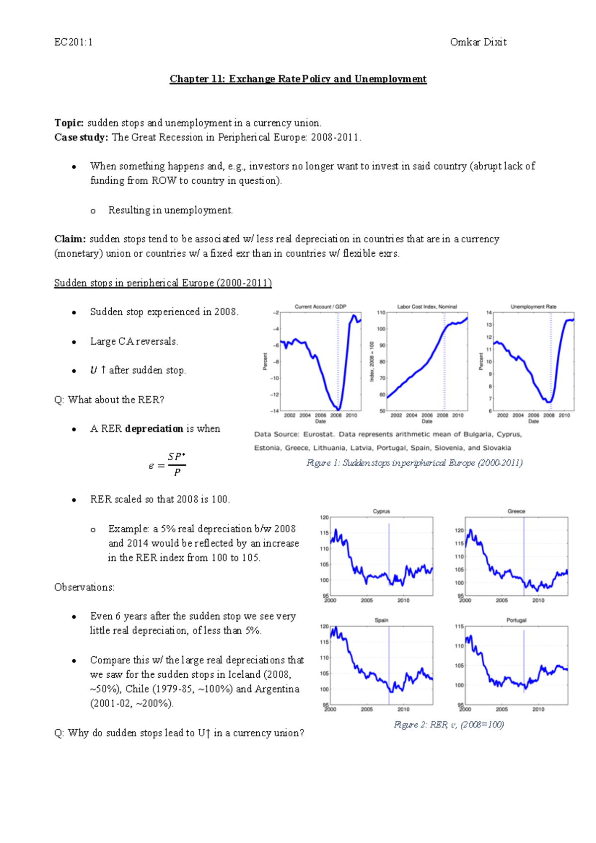 Chapter 11 - Notes - Chapter 11: Exchange Rate Policy and Unemployment ...