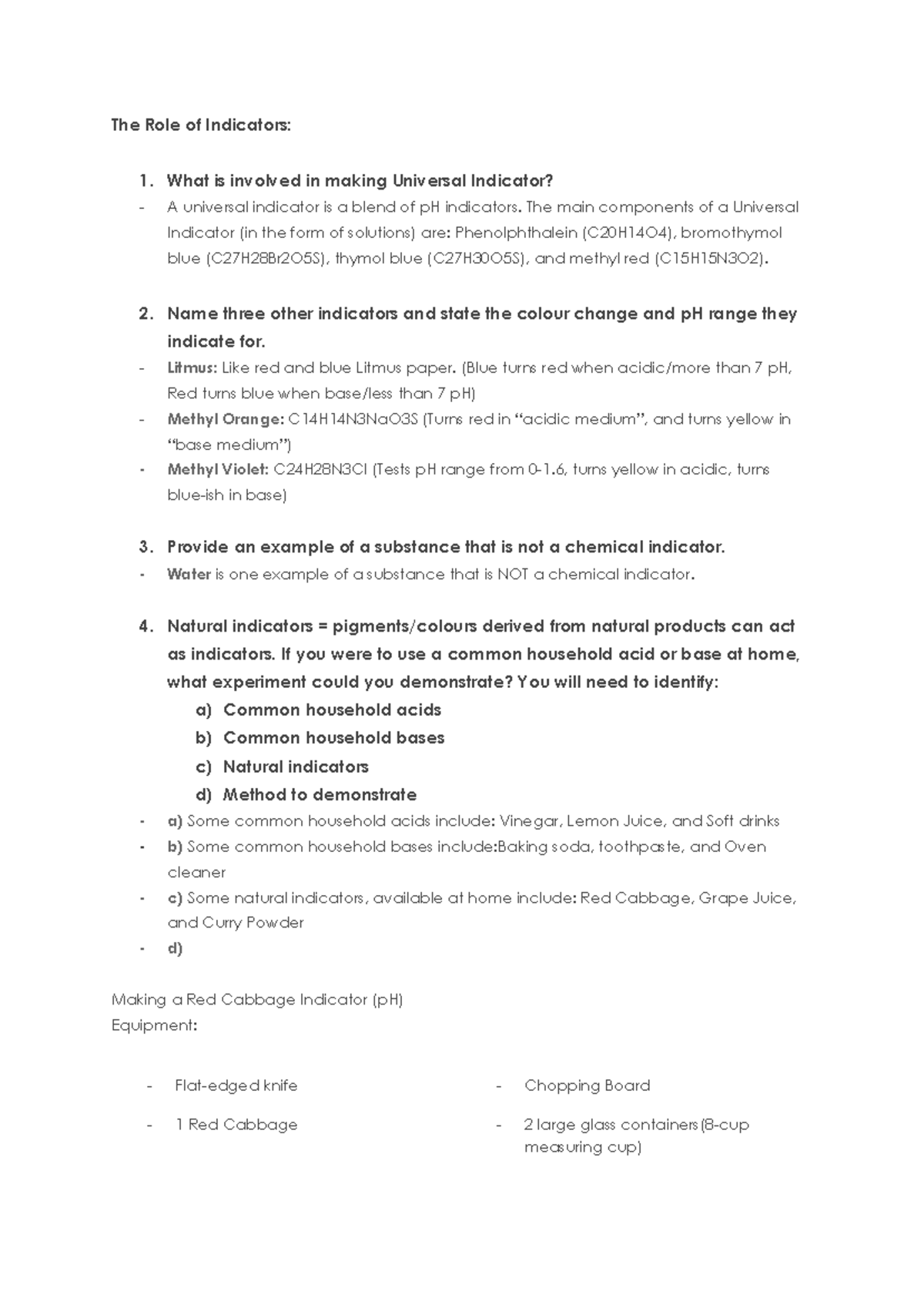 Role of Indicators - What is involved in making Universal Indicator ...