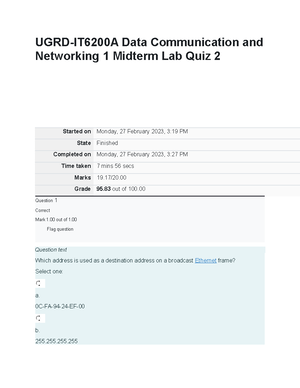 DCN3 - ans - 1. UGRD-IT6300B-2313T 2. Midterm Quiz 2 Midterm Quiz 2 Started on Monday, 20 ...