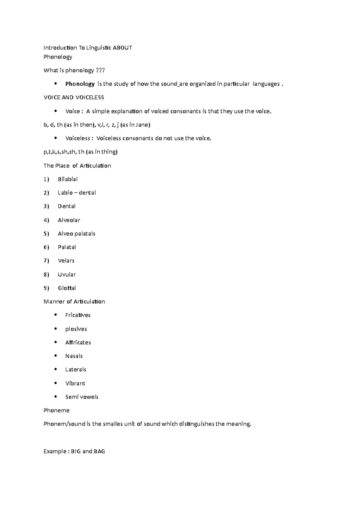 Introduction To Linguistic About phonology - Introduction To Linguistic ...