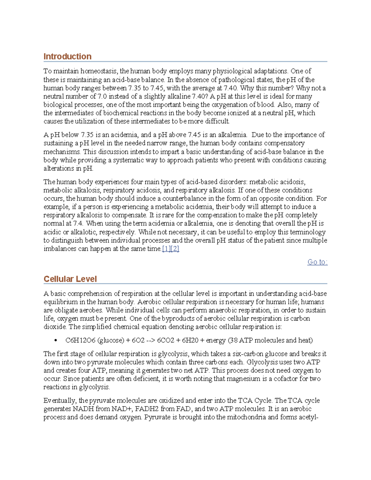 acid base balance - Introduction To maintain homeostasis, the human ...