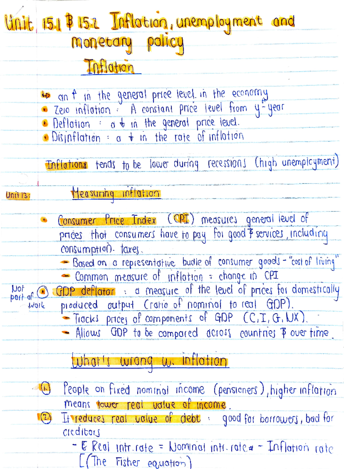 Economics Unit 15 and 16 - ####### ait 15 P 152 otlotion, unemploy ment ...