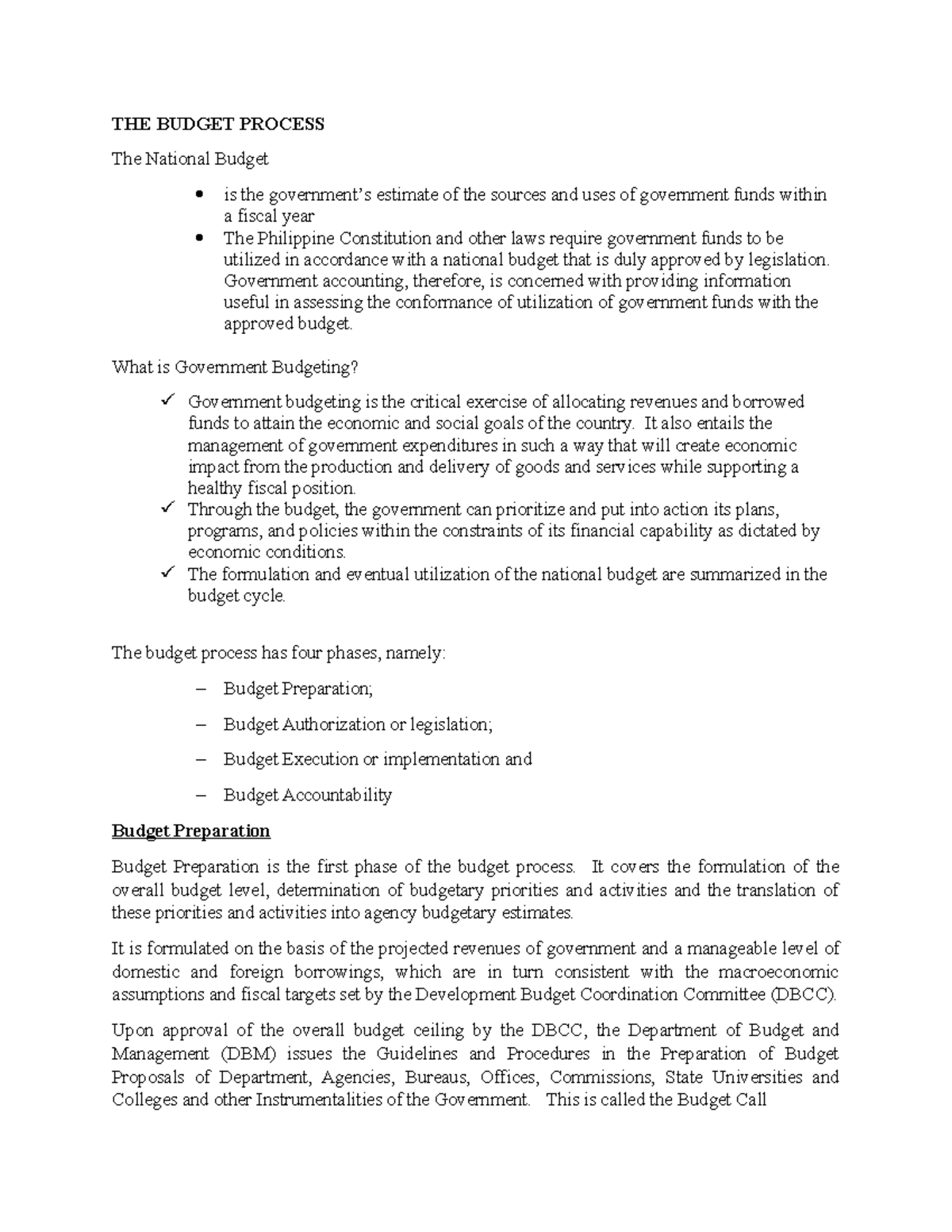 THE Budget Process - Accounting for government and non profit ...