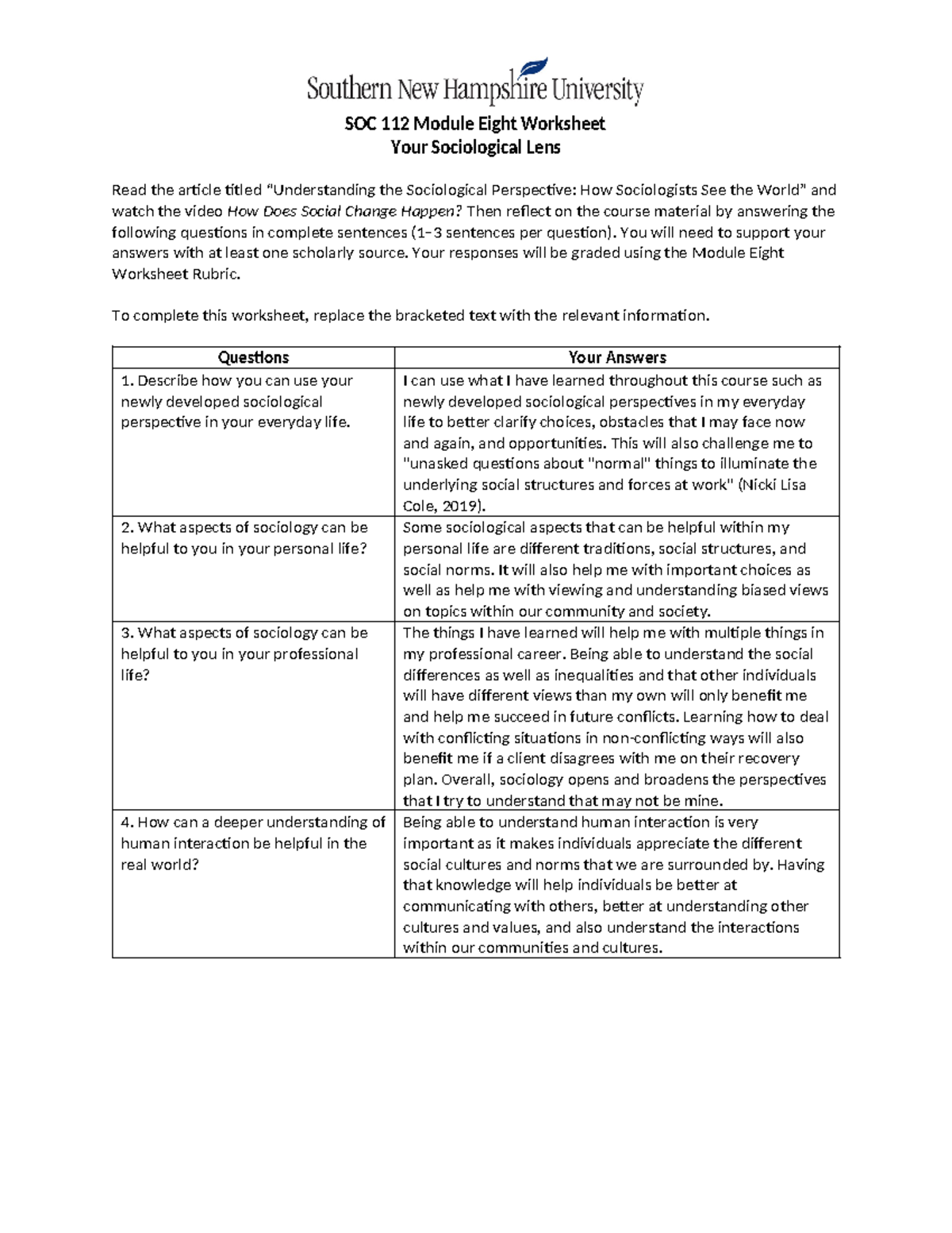 Module 8 SOC 112 Worksheet - SOC 112 Module Eight Worksheet Your ...