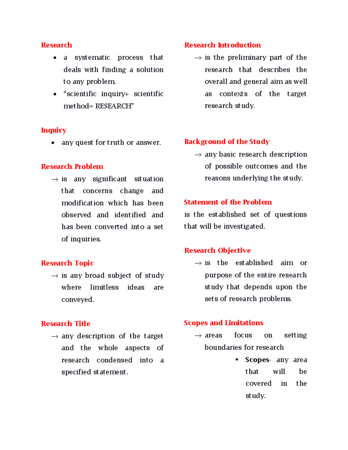 Key concepts definitions, Importance, and Ethics of Research - Research ...