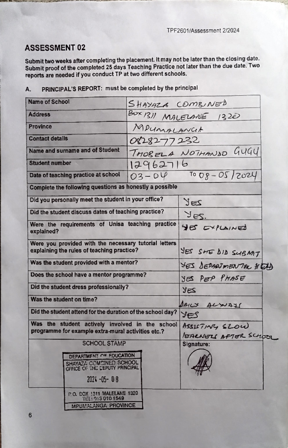 Adobe Scan 23 May 2024 - ASSESSMENT 1 - TPF2601/Assess ment 2 ...