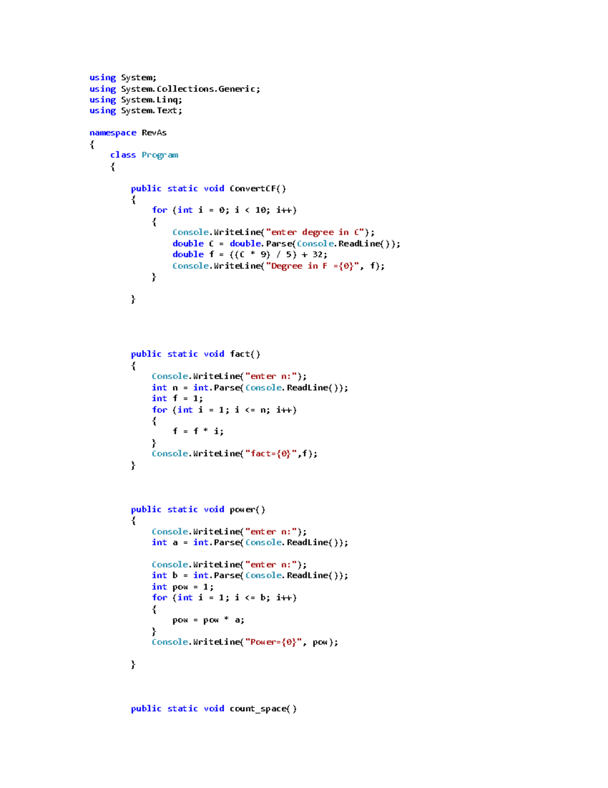 All Rev Program Using System Using Systemcollections Using System Using System Namespace