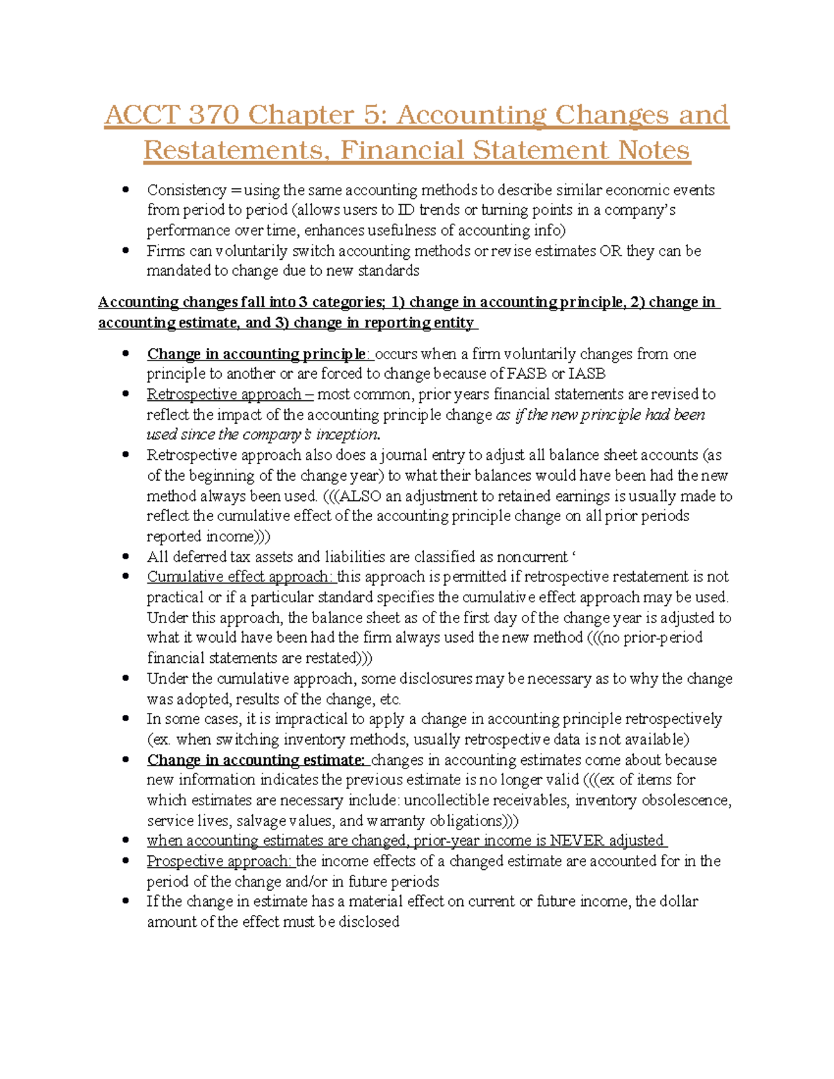 Chapter 5 accounting changes and restatements - ACCT 370 Chapter 5 ...