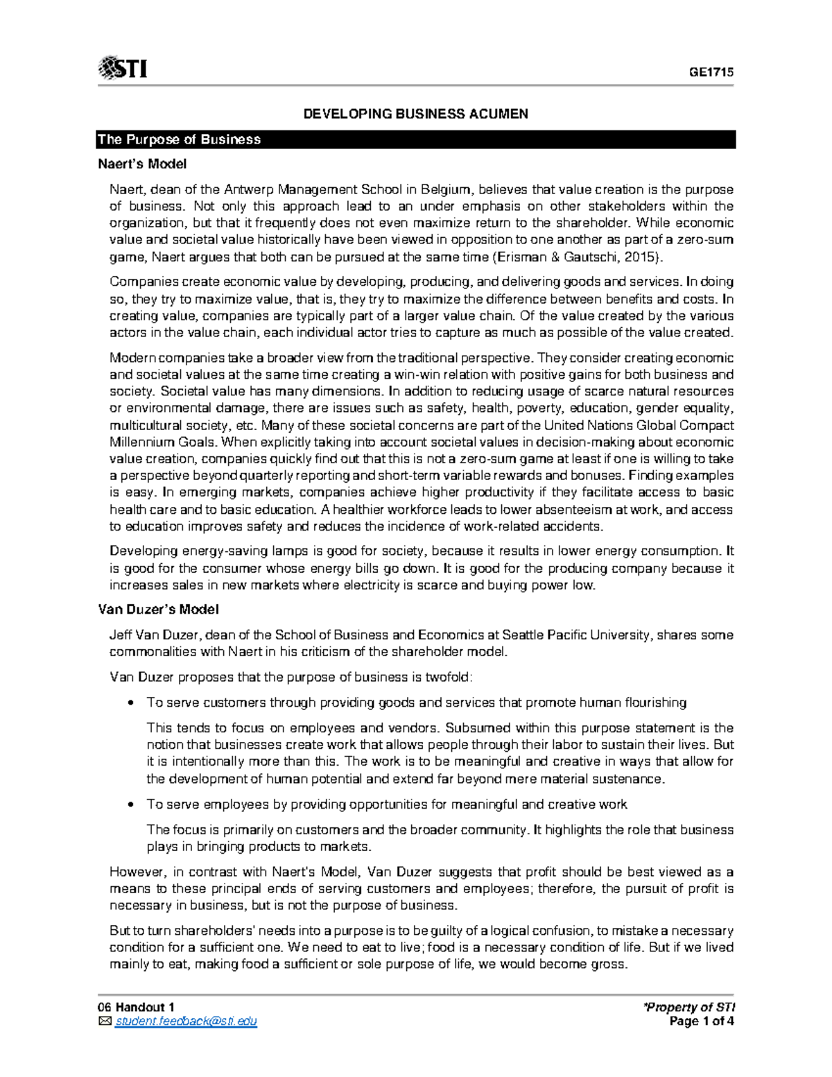 Business Module STI - 06 Handout 1 *Property of STI student@sti Page 1 ...