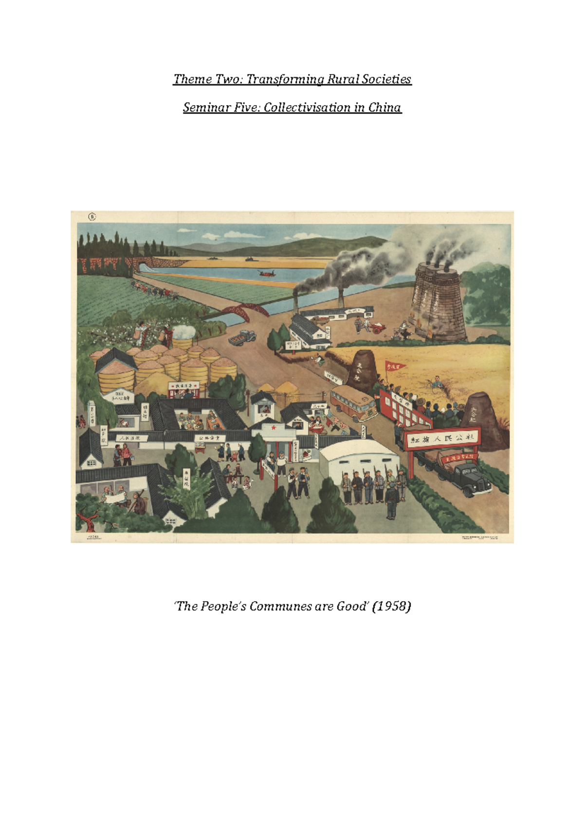 Collectivisation Seminar Preparation Sheet - Theme Two: Transforming ...