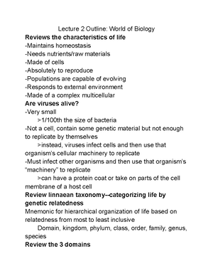 BIOL 100 writing assignment - Thomas Lester Professor Webber BIOL 100 ...