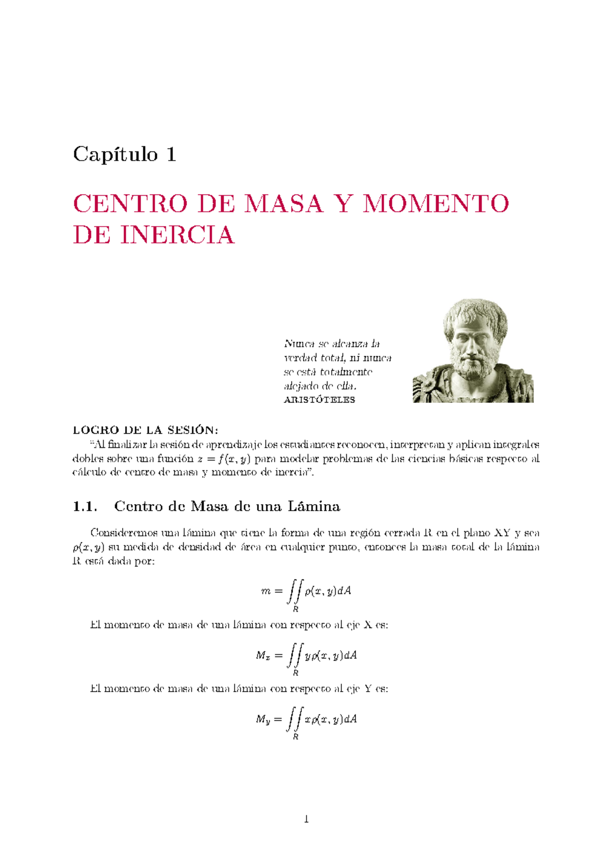 S14.s1 - MPI2 Centro DE MAS Y Momento DE Inercia 2020 - Capítulo 1 CENTRO DE MASA Y MOMENTO DE ...
