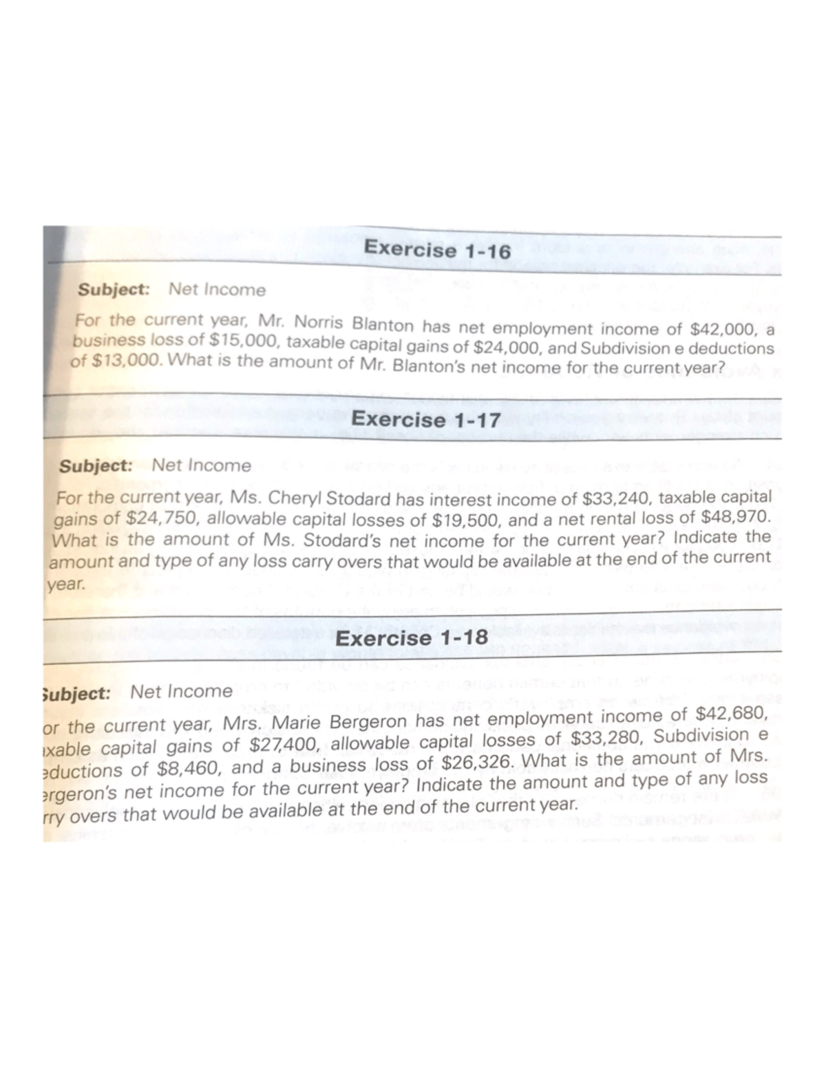Exercise 1-16 - taxation 1 - ACCT 2028 - Studocu