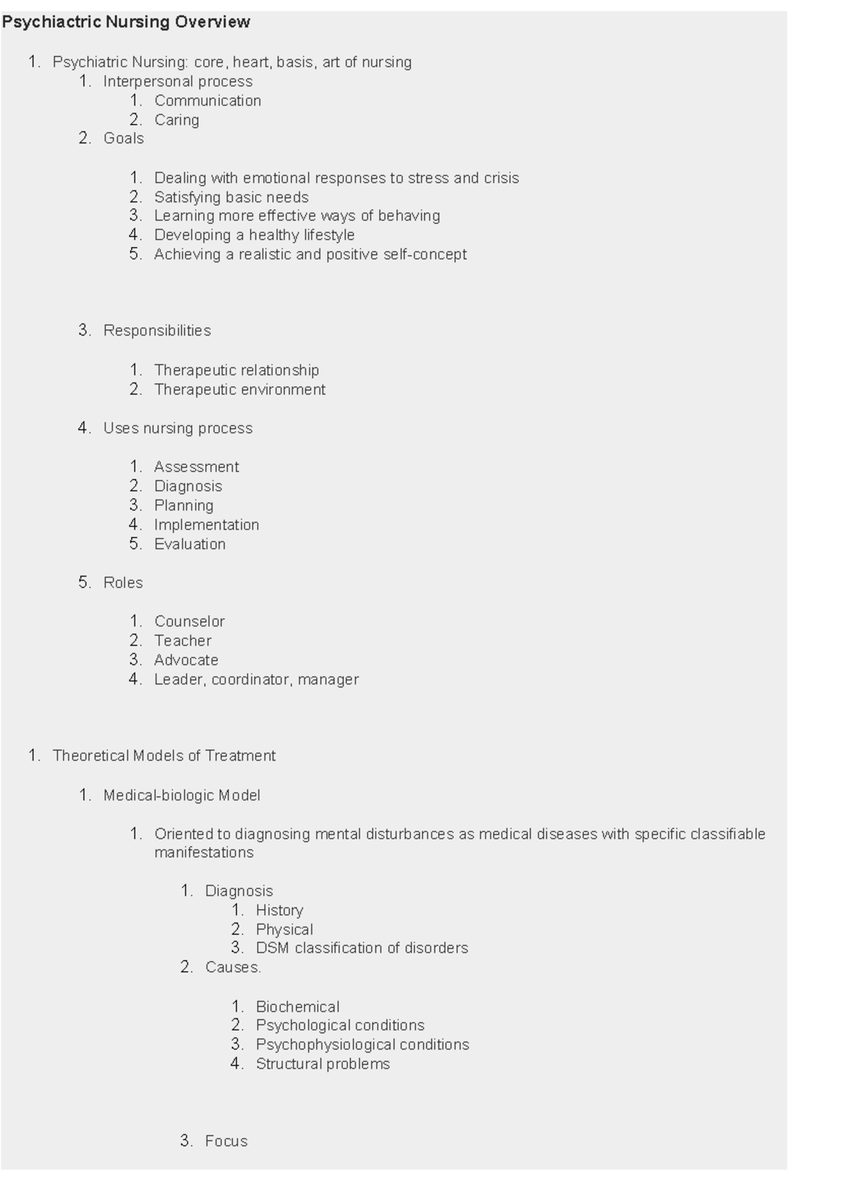 Psychiactric Nursing Overview - Psychiatric Nursing: core, heart, basis ...