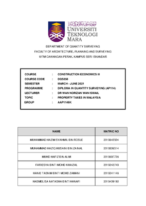 [For Student] Guideline Practical Training DQS301 - DEPARTMENT OF ...