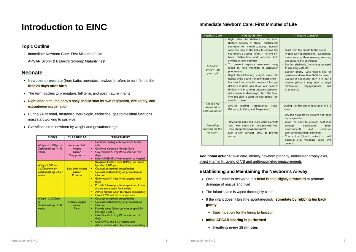 Lesson 5 Introduction to Essential Immediate Neonatal Care ...