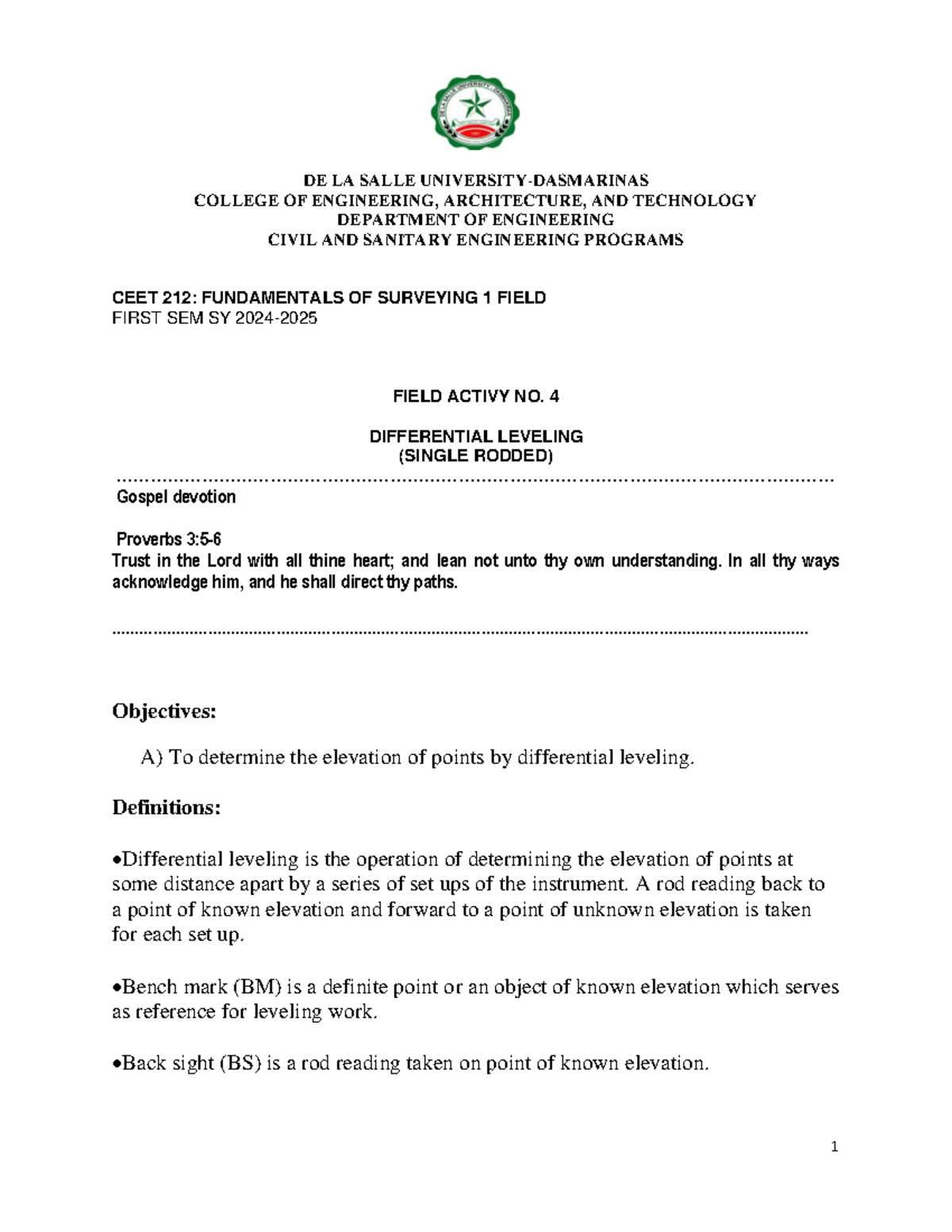 F-W-NO.-4- Diffl- Leveling- Single- Rodded - DE LA SALLE UNIVERSITY ...