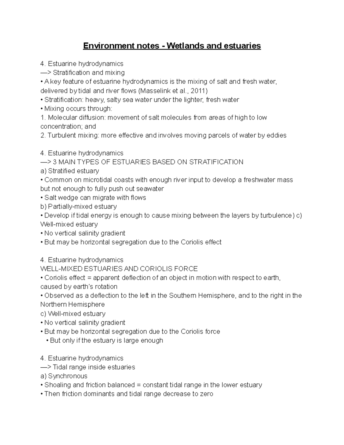 Environment notes - Wetlands and estuaries - Environment notes ...