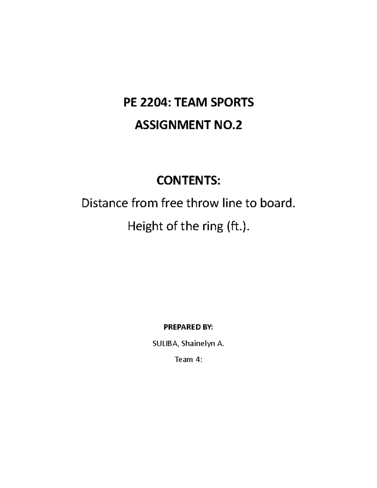 Group 4 Suliba Assignment Basketball-2 - PE 2204: TEAM SPORTS ...