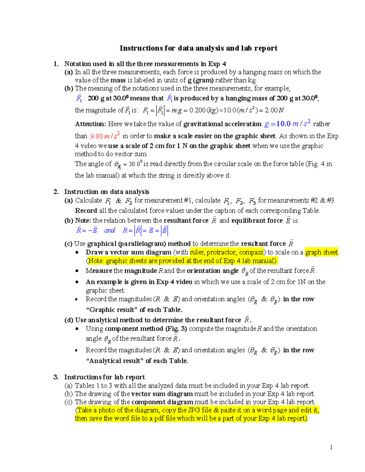 Exp4 questions 2 - notes - Instructions for data analysis and lab ...