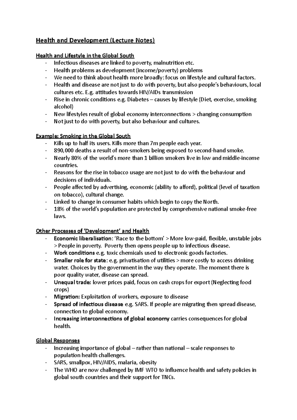 Health and Development Lecture - Health problems as development (income ...