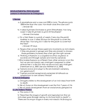 Dev Psych 7 - Cognitive development in childhood - Cognitive ...