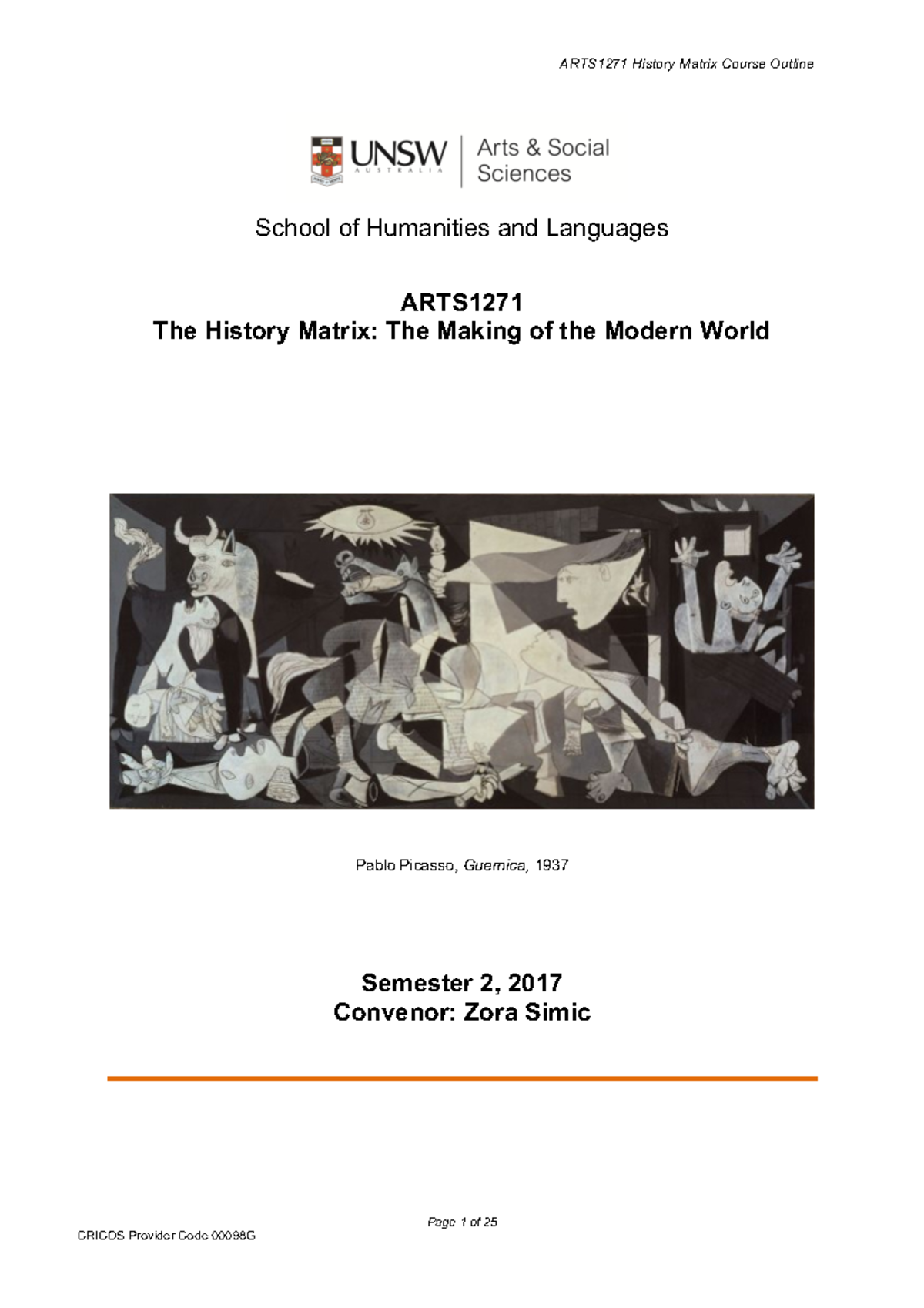 ARTS1271 Course Guide - Page 1 of 25 CRICOS ProviderCRICOS Provider ...