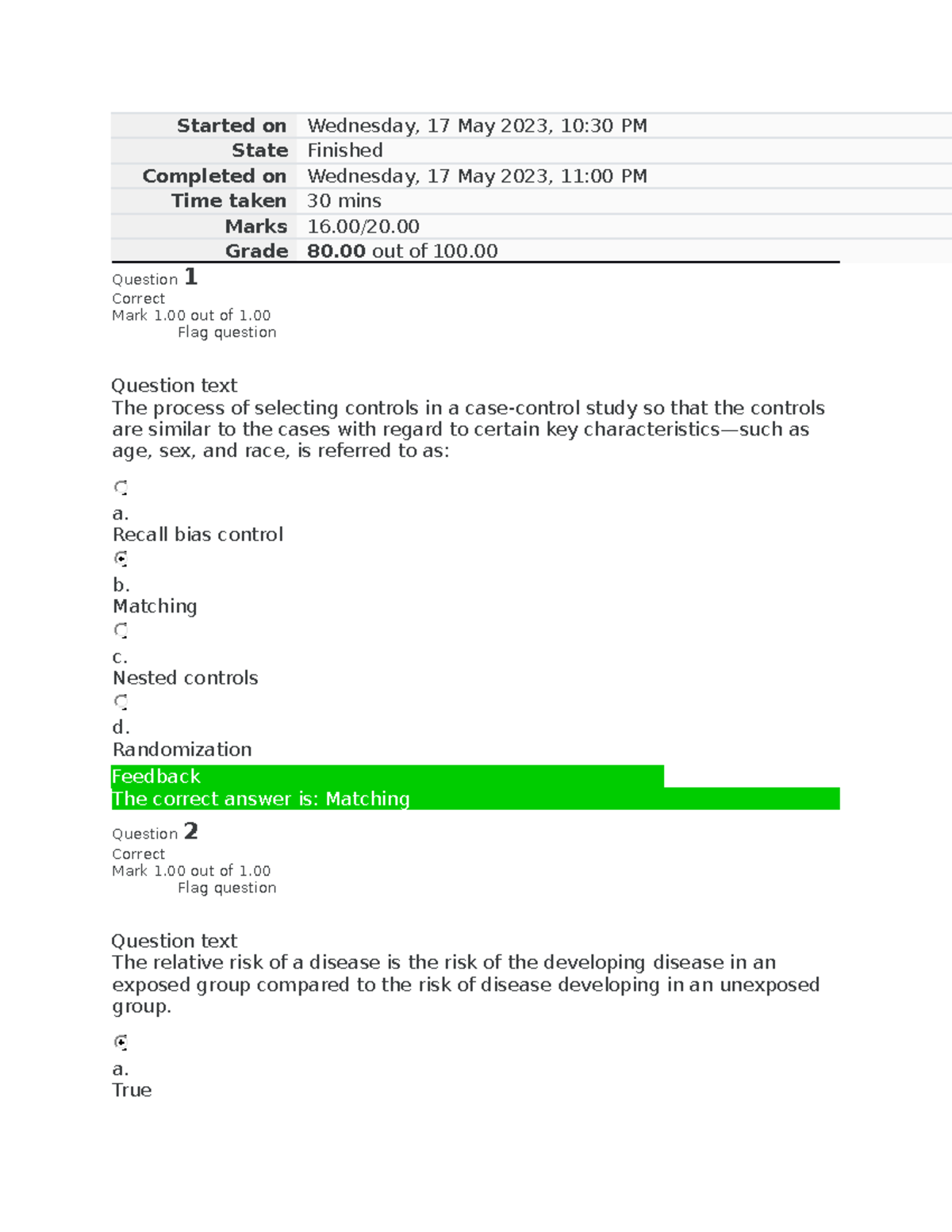 Study on Epidemiology Quiz - Studocu