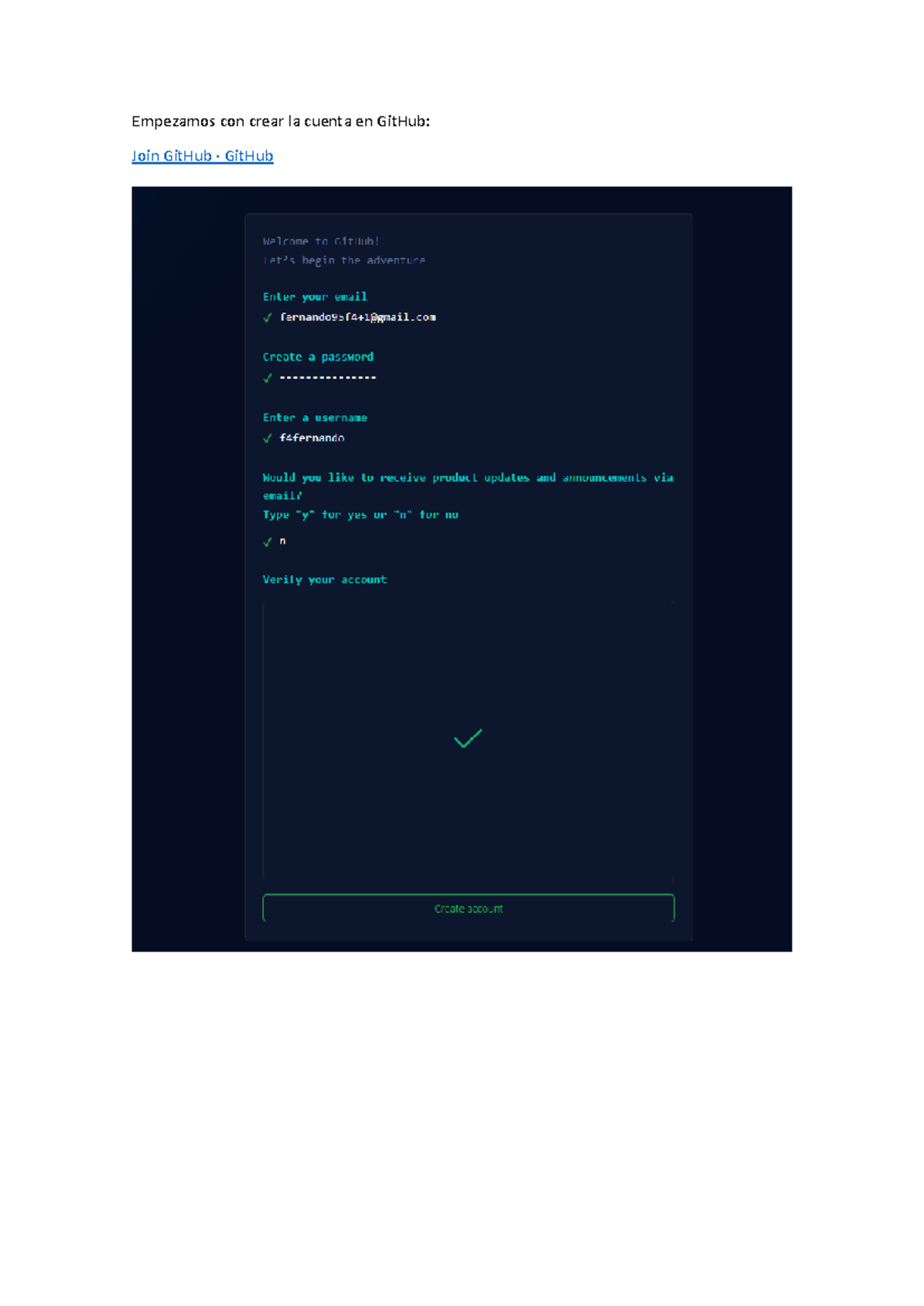 Instrucciones Git - tarea escrita - Empezamos con crear la cuenta en GitHub: Join GitHub ...
