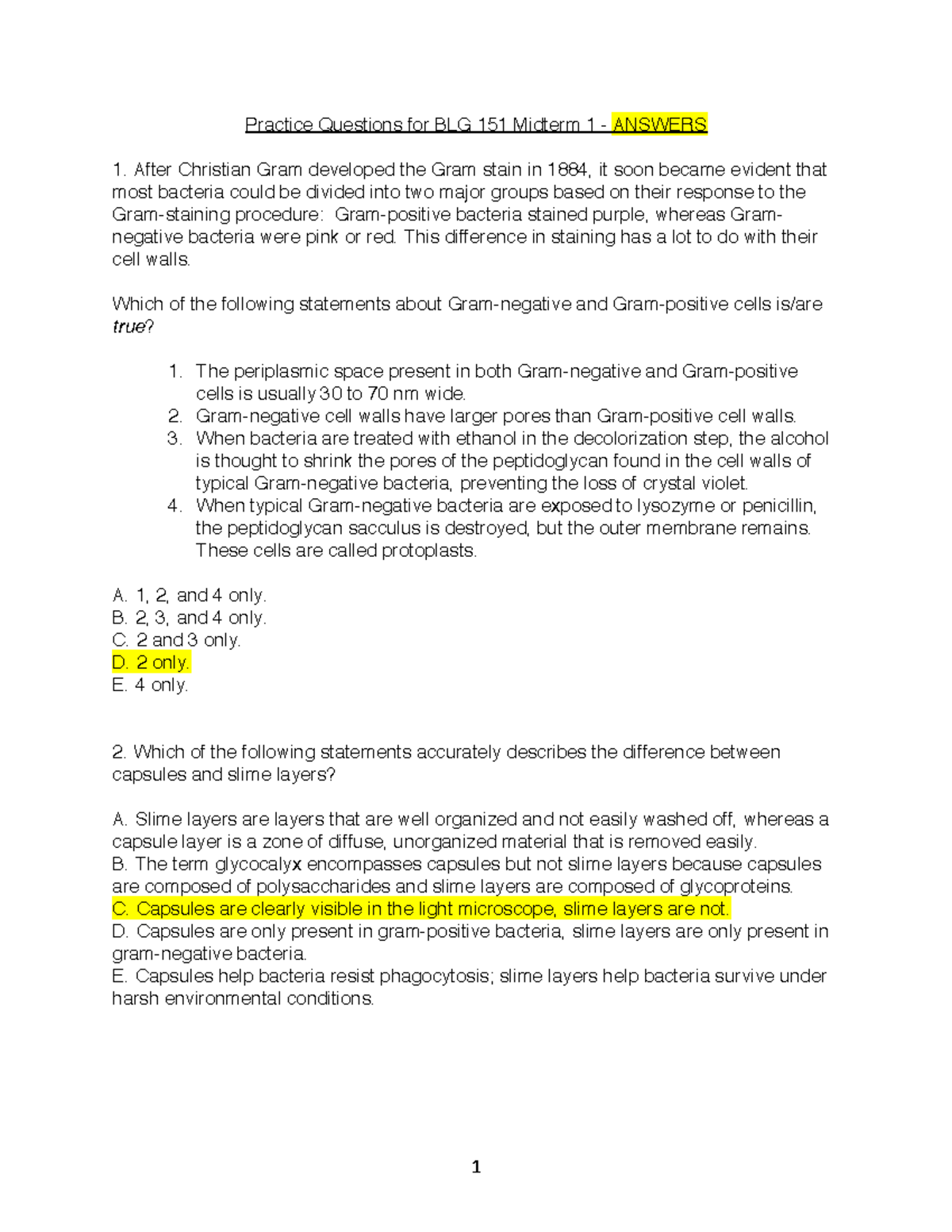 Practice Midterm With Answers Warning Tt Undefined Function 32 Practice Questions For Blg 