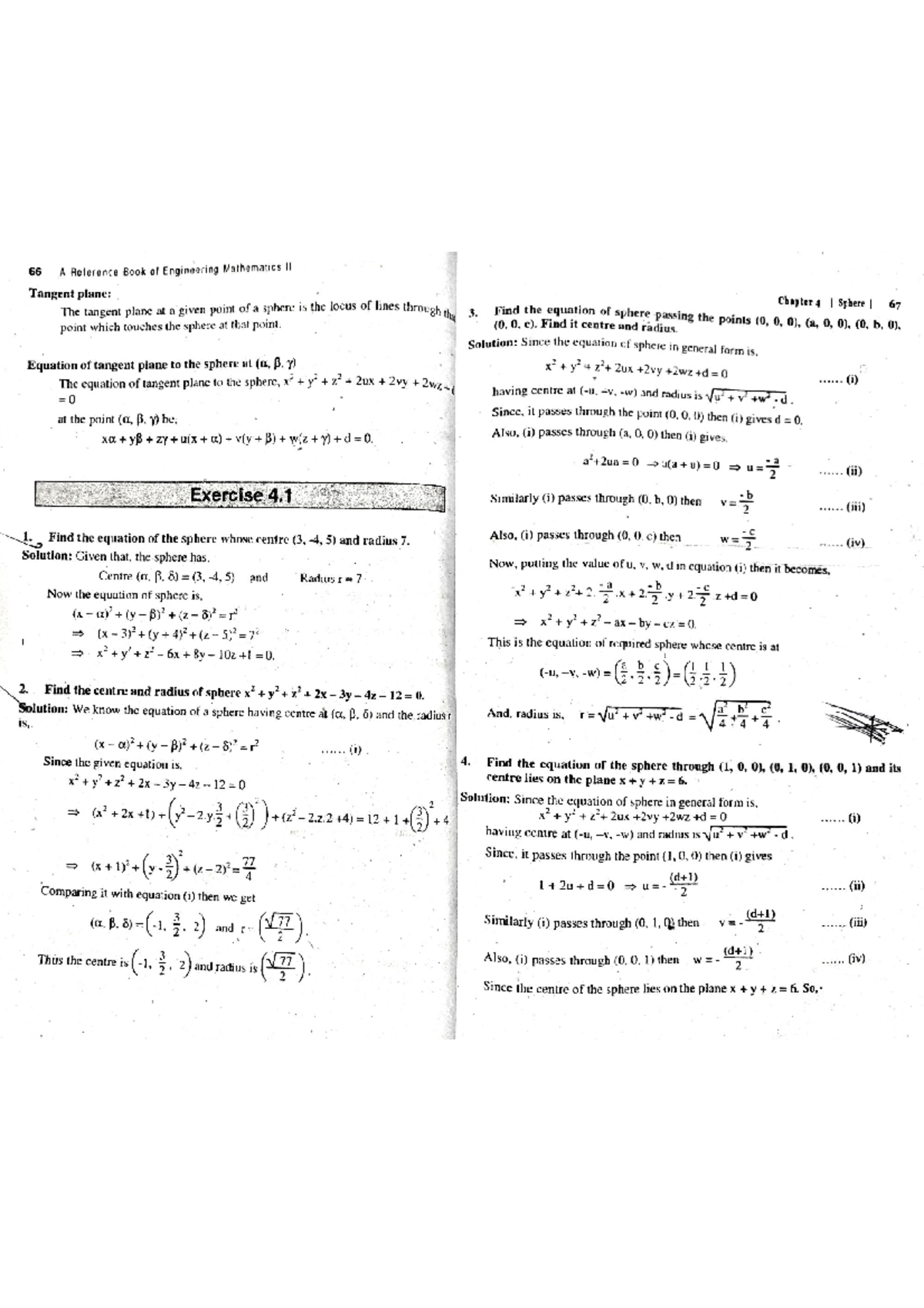 4. Sphere - Algebra and Geometry - Studocu