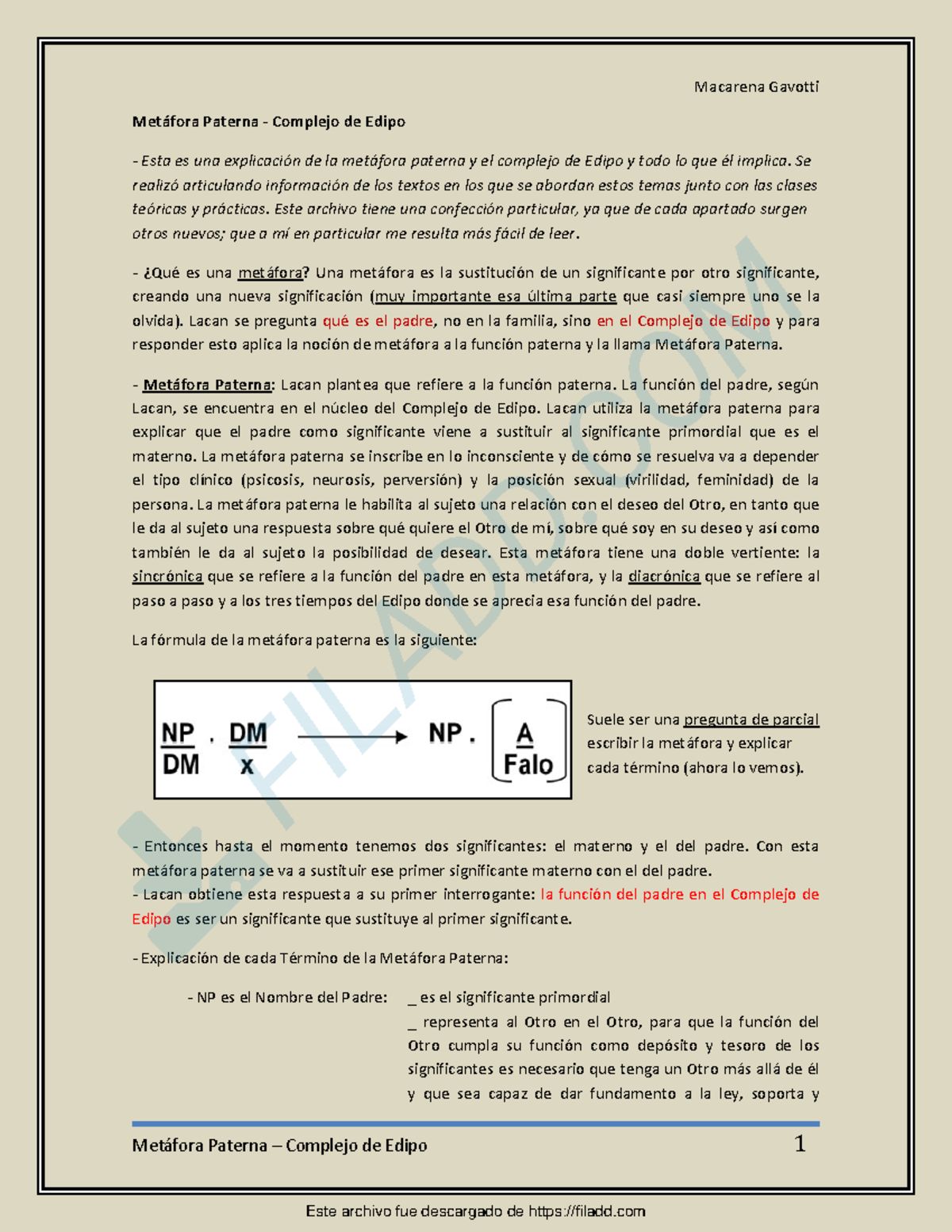 Metafora Paterna - Complejo de Edipo - ####### Metáfora Paterna 3 ...
