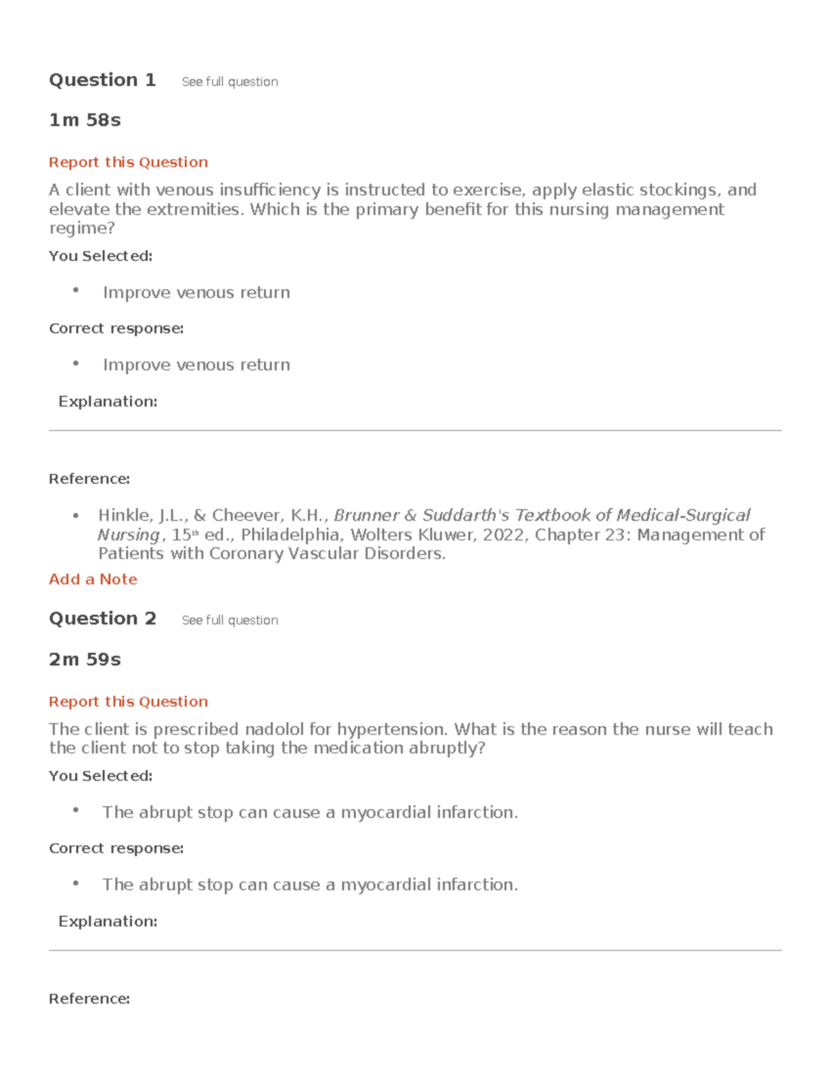 Chapter 23 - Coronary vascular disorders - Question 1 See full question ...